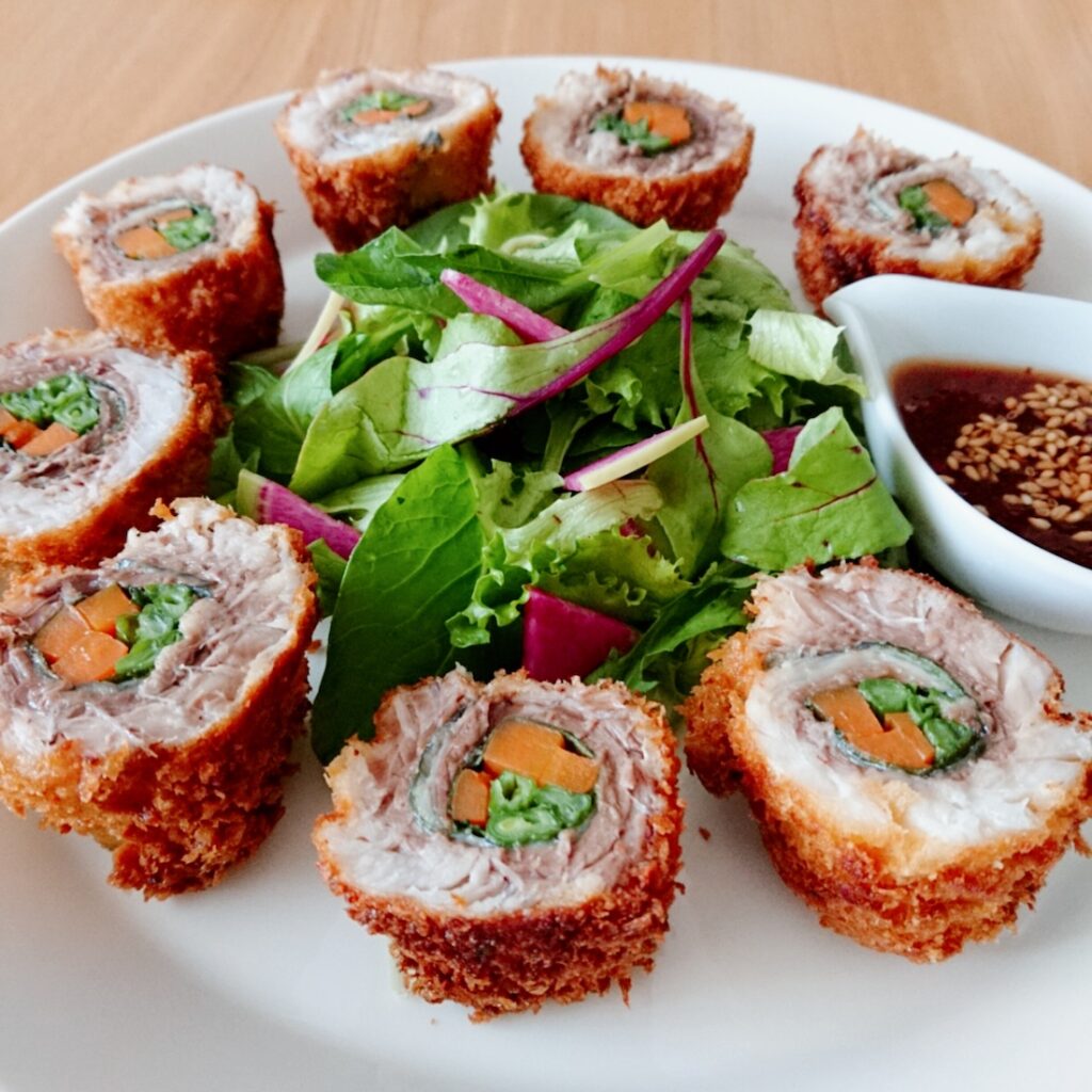 Crunchy Fried Aji (Horse Mackerel)Vegetable Wrap - One Sip Recipes